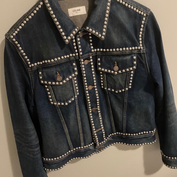 Celine | Jackets & Coats | Celine 220ss Studded Denim Jacket | Poshmark